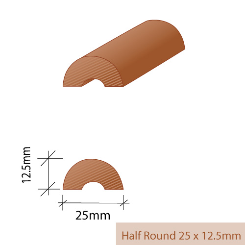 HALF ROUND 25 x 12.5mm